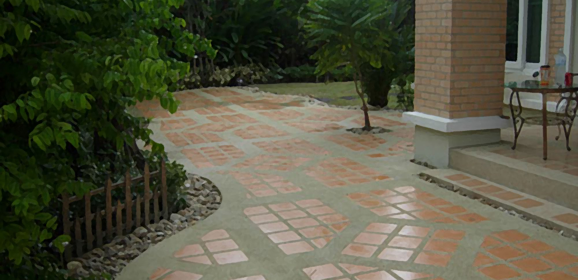 Sandwash Terraces and Driveways - Thai Garden Design