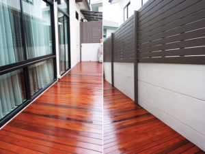 Composite Slatted Privacy Wall, with Timber Decking in Bangkok - Thai ...