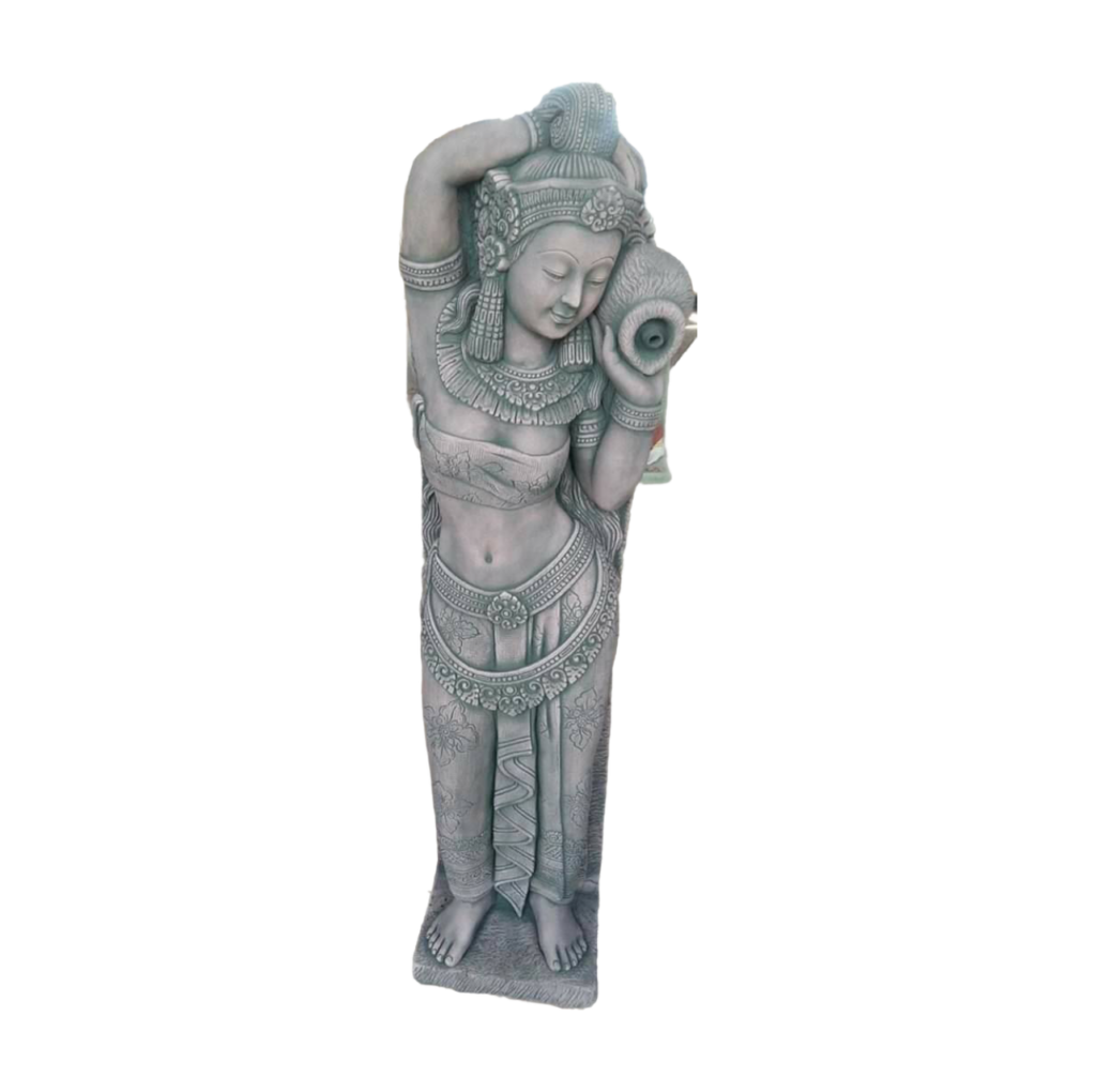 Lady Statue with Water Pot - Thai Garden Design