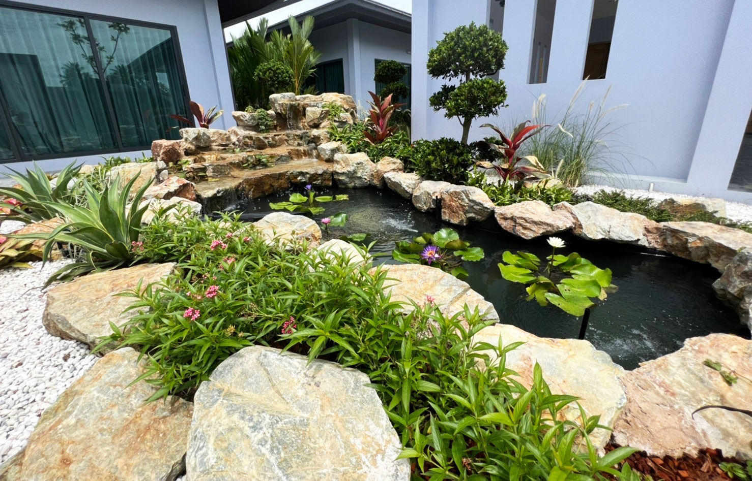 Tropical Pond Design in Pattaya, Thailand - Thai Garden Design