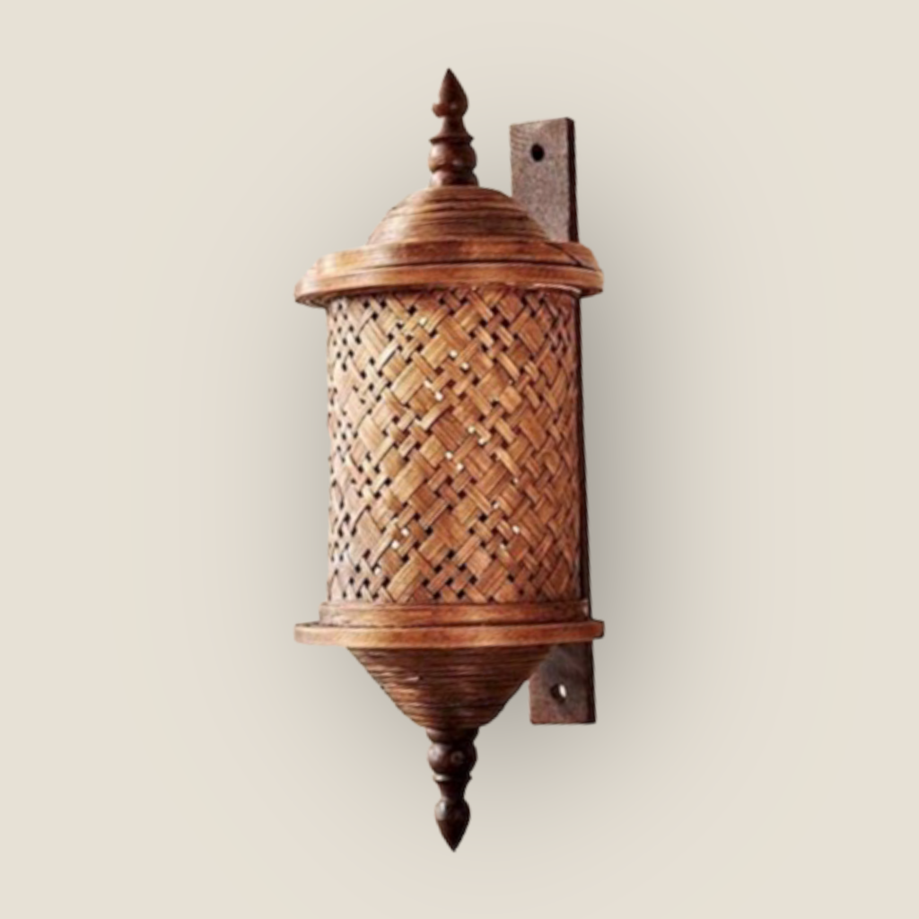 Bamboo Woven Wall Light - Thai Style - Thai Garden Design