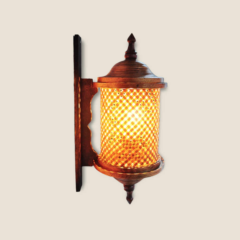 Bamboo Woven Wall Light - Thai Style - Thai Garden Design