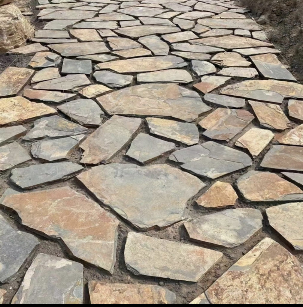 Random Cut Stone (Pavers) Rust & Mixed Color - Thai Garden Design